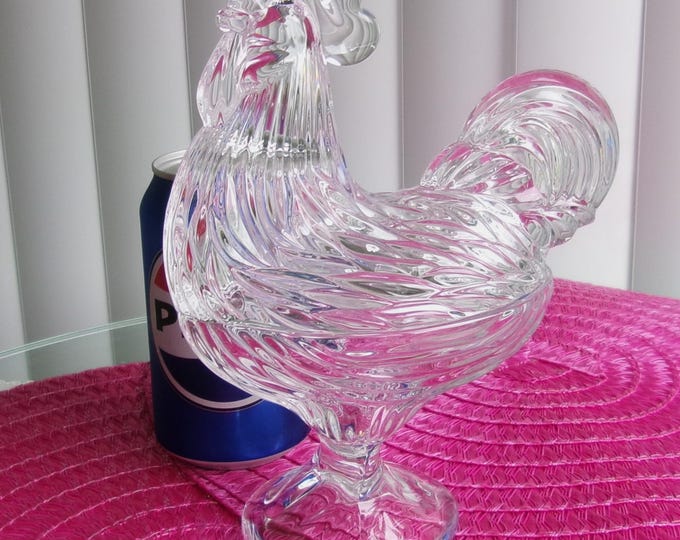 Lead Glass Rooster, Chicken on A Nest Dish, Candy Dish - Etsy