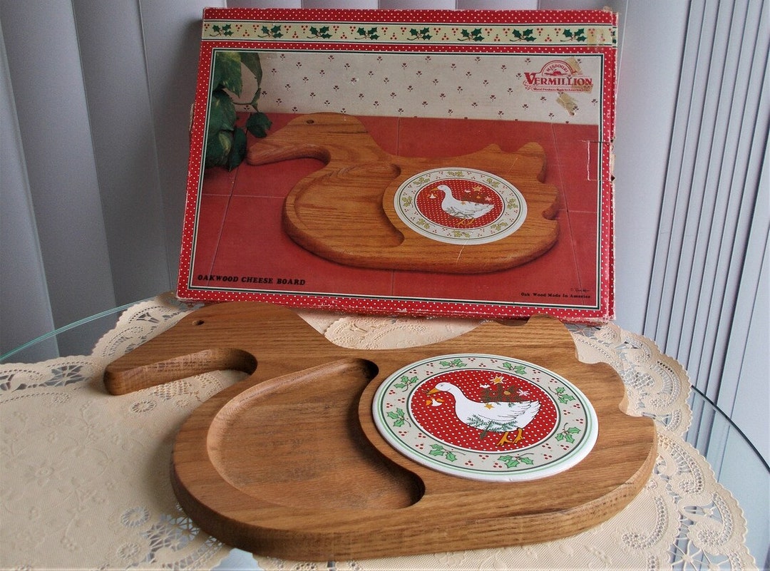 Vintage Goose Cheese Board, Cutting Board, Oak, Brand New in Box, USA ...