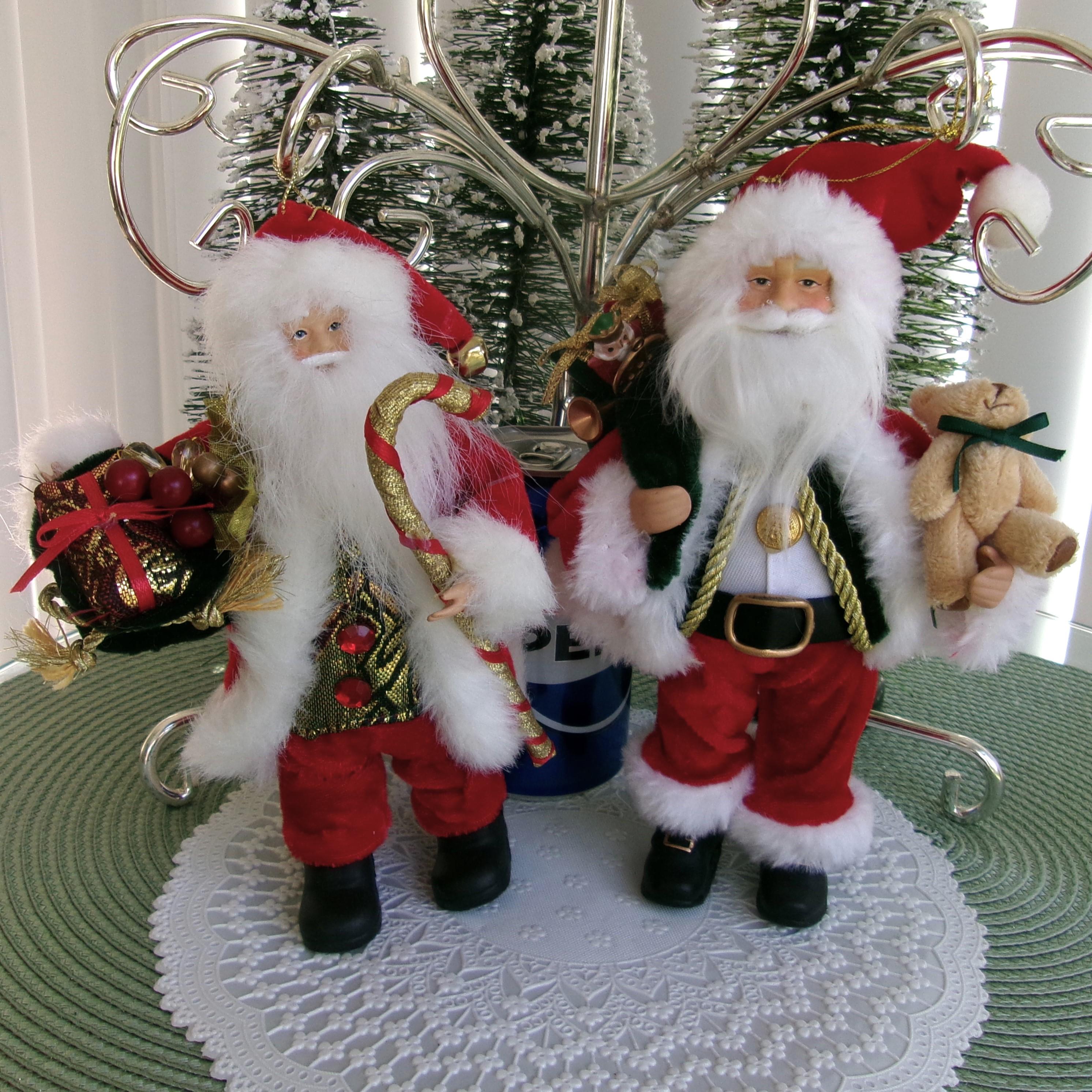 Vintage Santa Set Christmas Ornaments Décor, 2 Pc. - Etsy