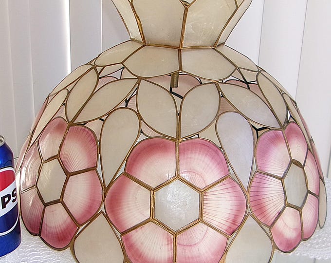 Vintage Pink Capiz Shell Lamp Shade, Large - Etsy