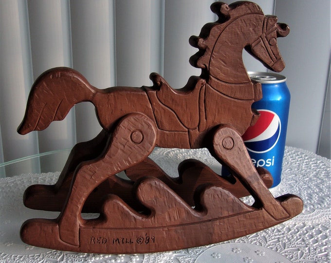 Vintage Red Mill Rocking Horse Figurine, Large - Etsy