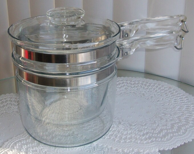 Vintage Pyrex Flameware Double Boiler - Etsy