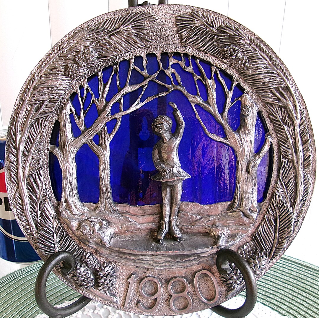 Christmas in New England Pewter Plate Wall Hanging, Michael Ricker 1980 ...