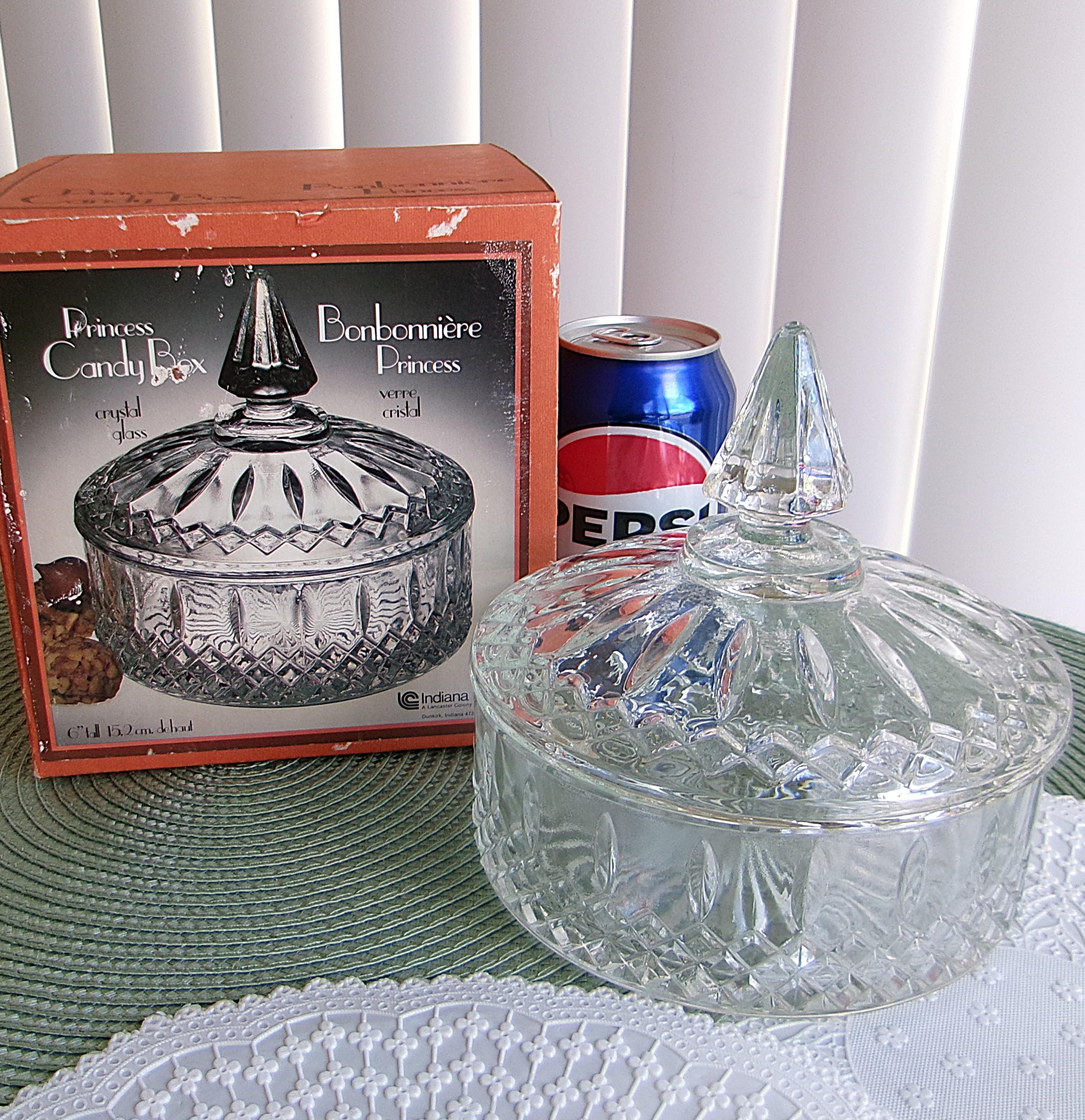 Vintage Indiana Glass Princess Candy Box, Candy Dish, NIB - Etsy