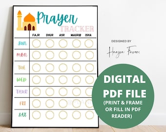 Salah Chart for Kids - Etsy Canada