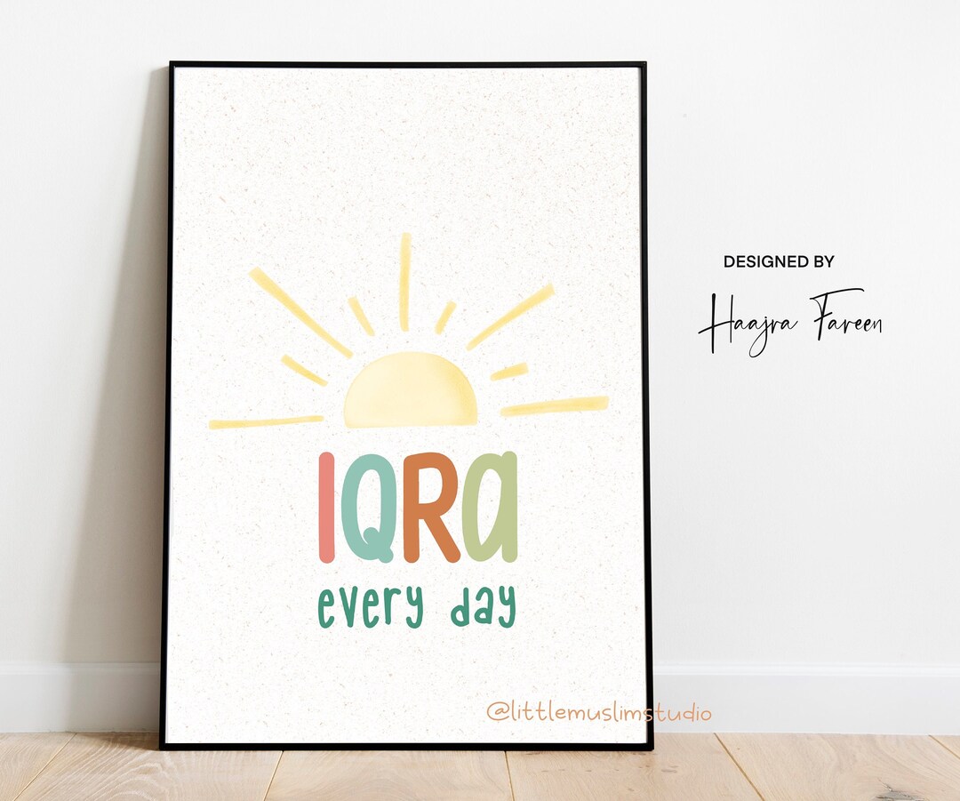 Islamic Wall Art Iqra Everyday Printable Muslim Nursery Decor Kids ...