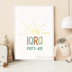 Islamic Wall Art Iqra Everyday Printable Muslim Nursery Decor Kids ...