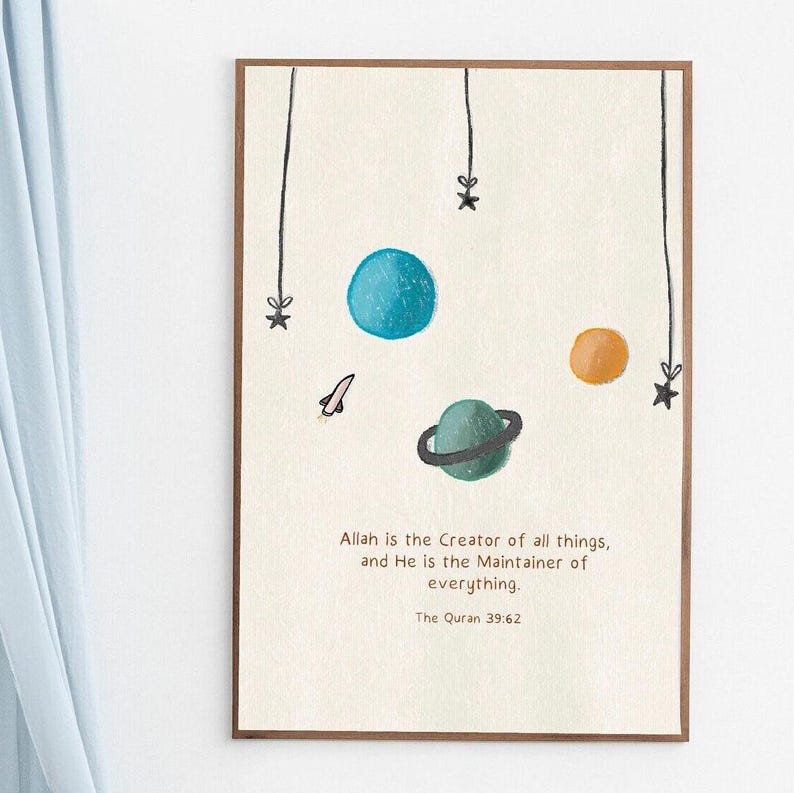 SET of 3 Muslim Kids Decor Salah Wall Art | Allah Made Islamic Print ...