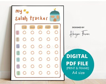 Monthly Muslim Children's Prayer Tracker, Salah Tracker Printable ...