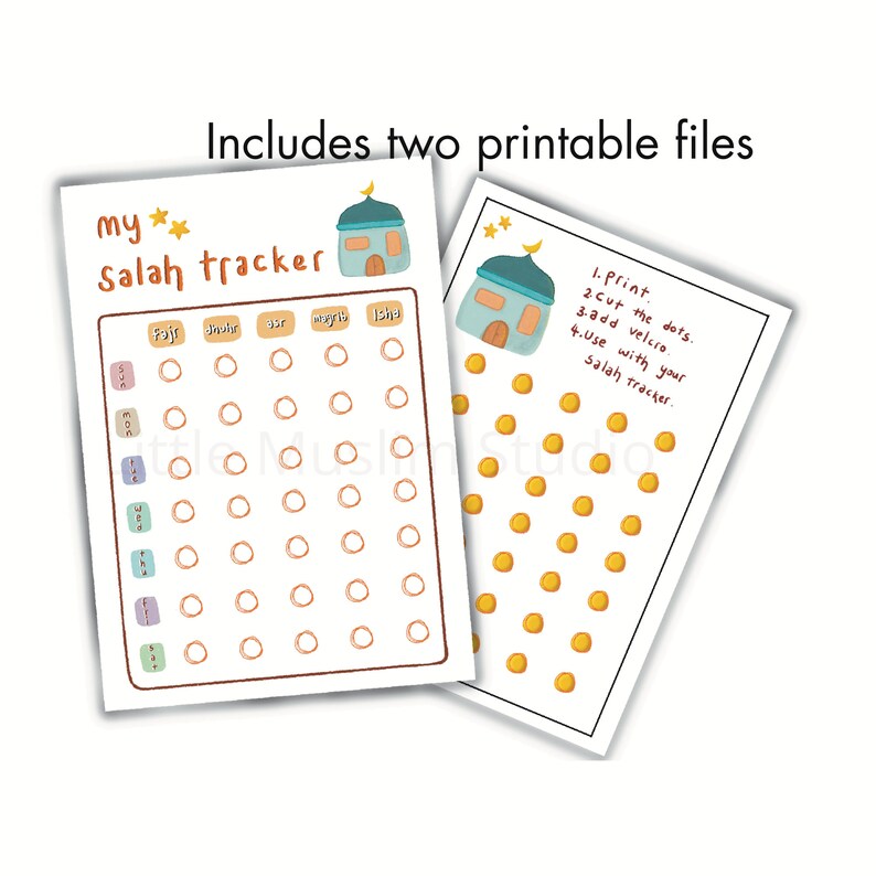 Muslim Salah Tracker Printable, Islamic Prayer Chart Children's Prayer ...