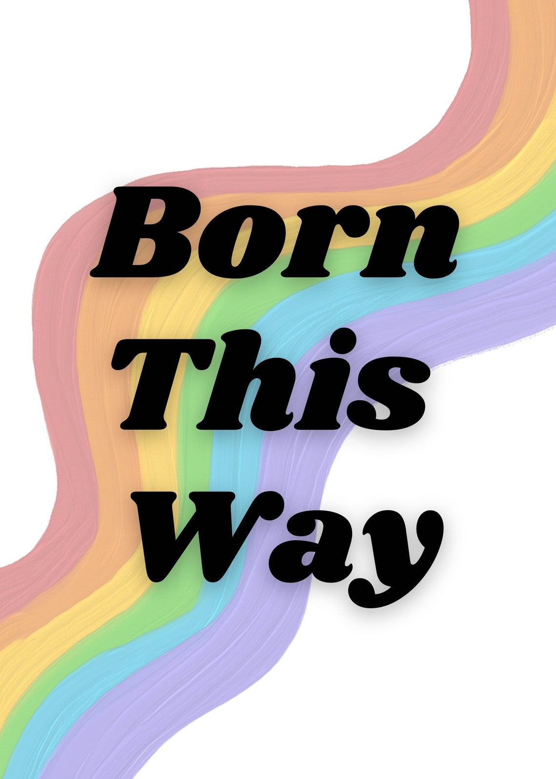 LGBTQ Pride Instant Digital Download Art Print, Born This Way Inclusive ...
