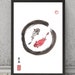 GOOD LUCK Japanese Calligraphy Symbol Print Gift Decor Wall Art Poster ...