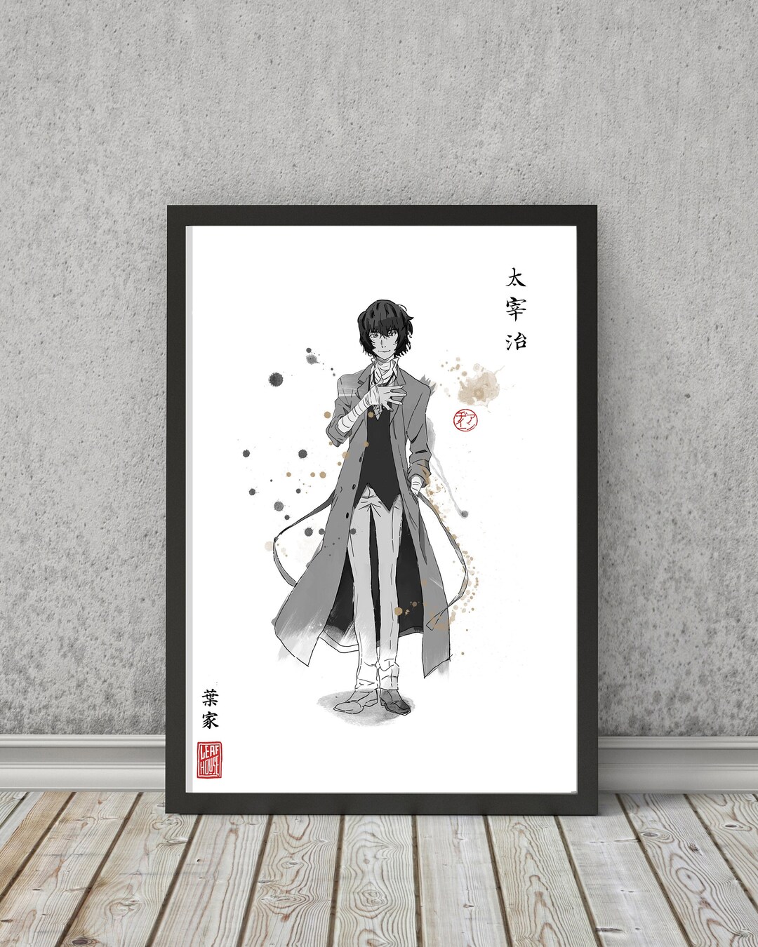 Osamu Dazai Sumi-e Print: Bungou Stray Dogs Fanart - Etsy