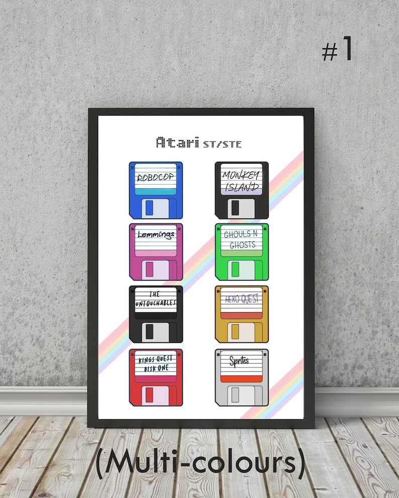 RETRO GAMING Art Print - Wall Poster ZX Spectrum, Atari, C64 Commodore ...