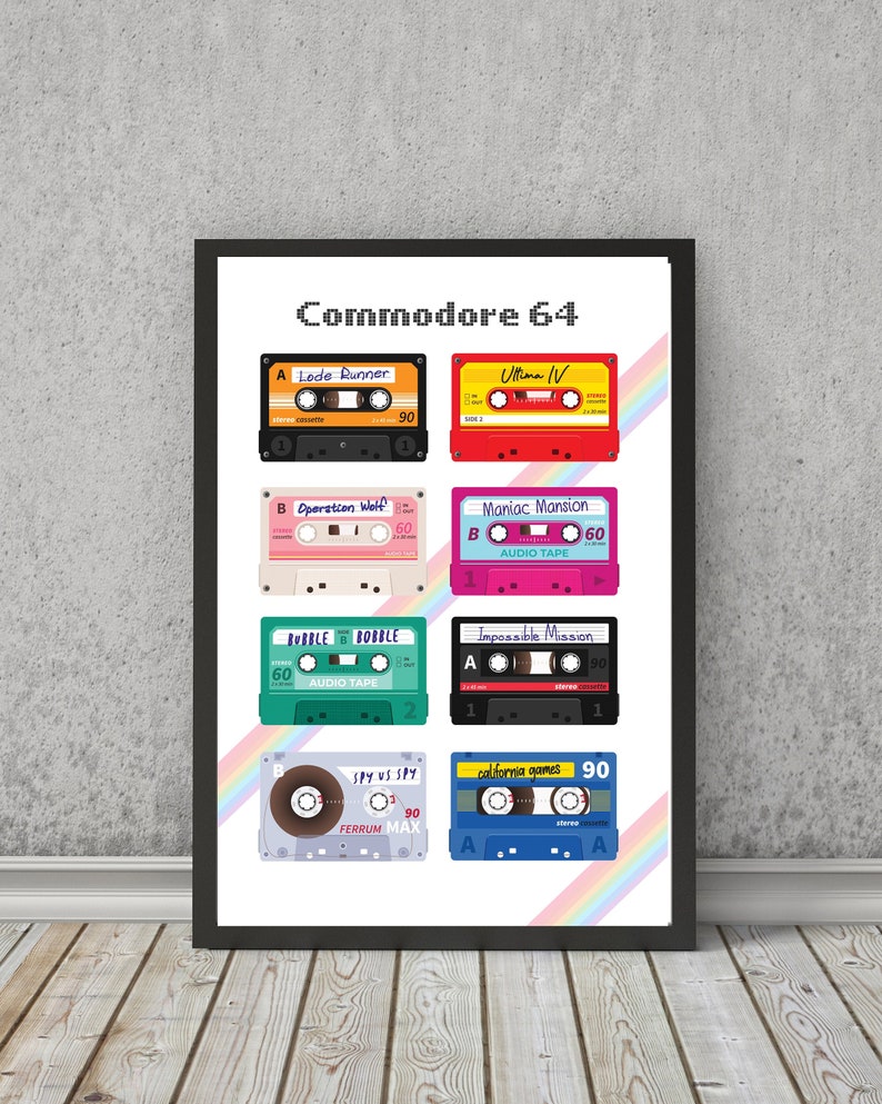 RETRO GAMING Art Print - Wall Poster ZX Spectrum, Atari, C64 Commodore ...