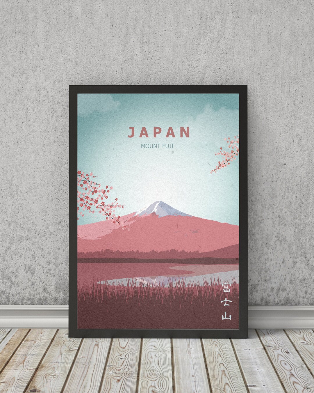 JAPAN Poster, Mount Fuji Print, Visit Japan Print Wall Art, Watercolor ...