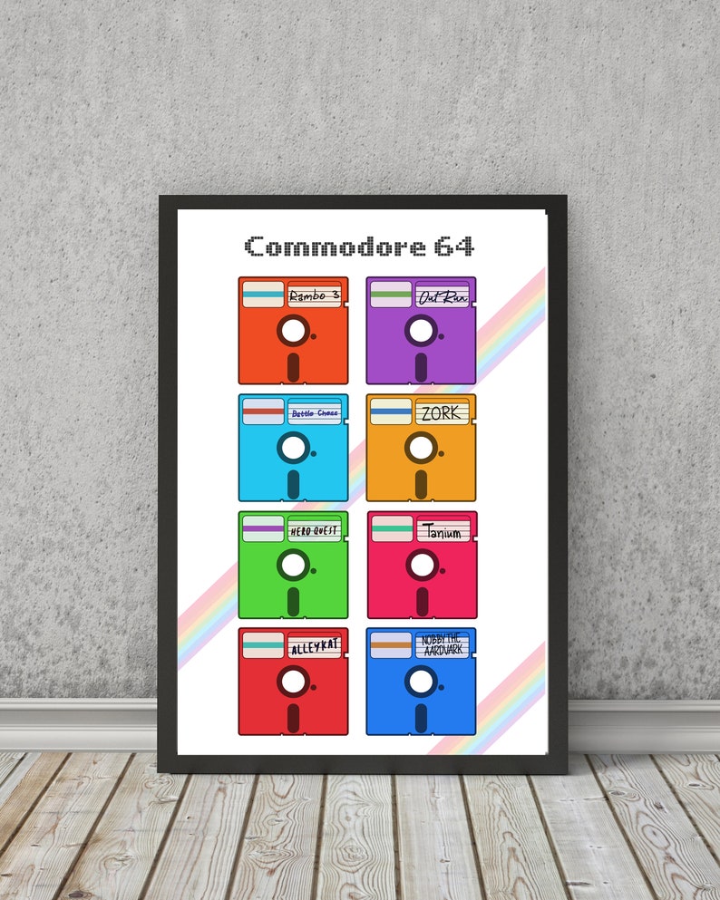 RETRO GAMING Art Print - Wall Poster ZX Spectrum, Atari, C64 Commodore ...