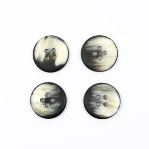 Real Horn Buttons in Various Sizes, Black and White Color, Fancy ...