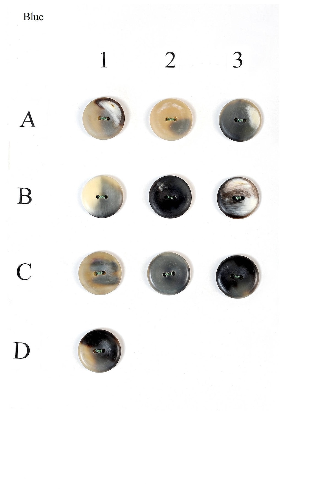 Natural Real Horn Buttons 2 Hole. Blue / 6 Pcs. - Etsy