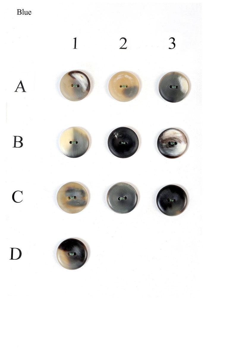 Natural Real Horn Buttons 2 Hole. Blue - Etsy