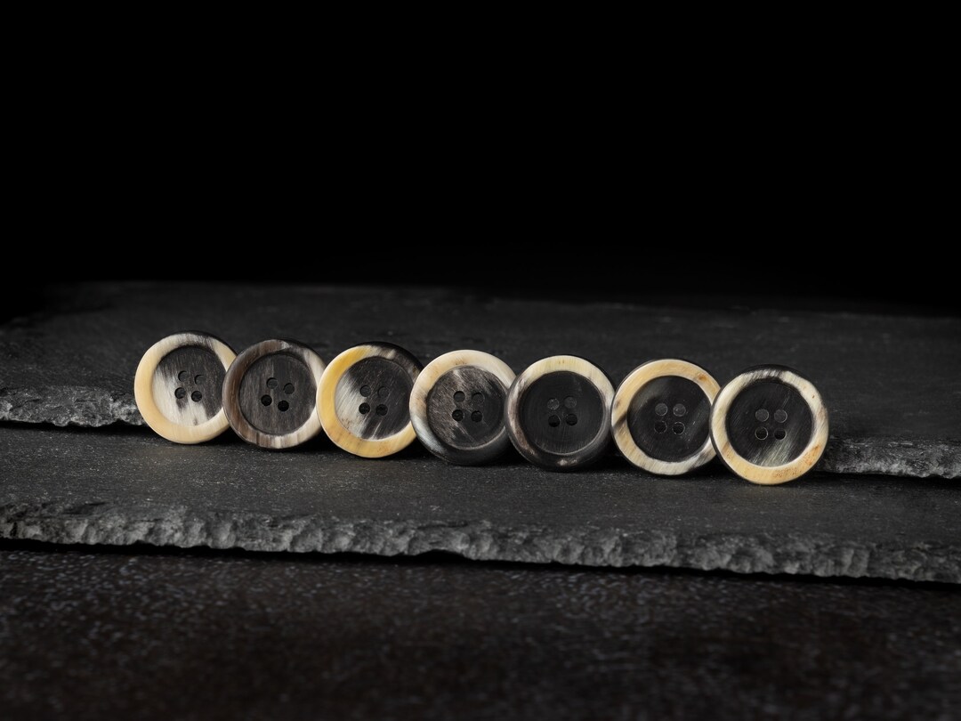 Handcrafted Horn Buttons for Suits and Shirts - Elegant Black & Yellow ...