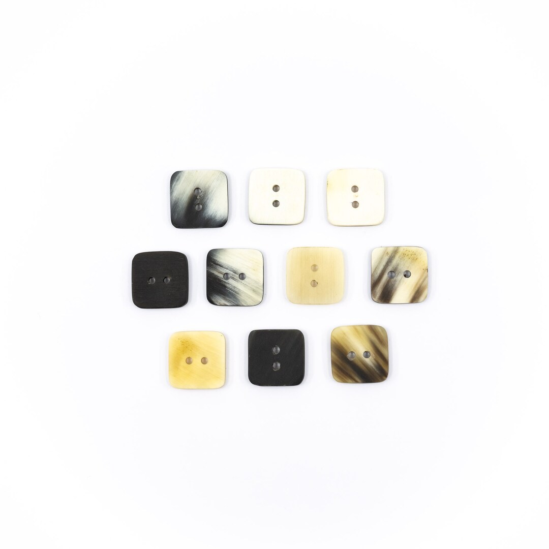 Natural Horn Buttons, Black, Brown, White, Yellow, Black and White ...