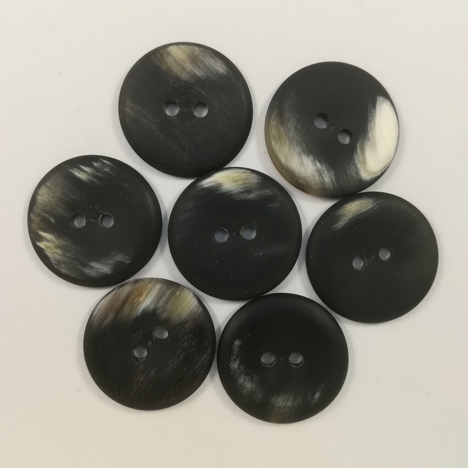Real Horn Buttons With 2 Holes / Sizes 11mm 50mm / 7 Pieces - Etsy