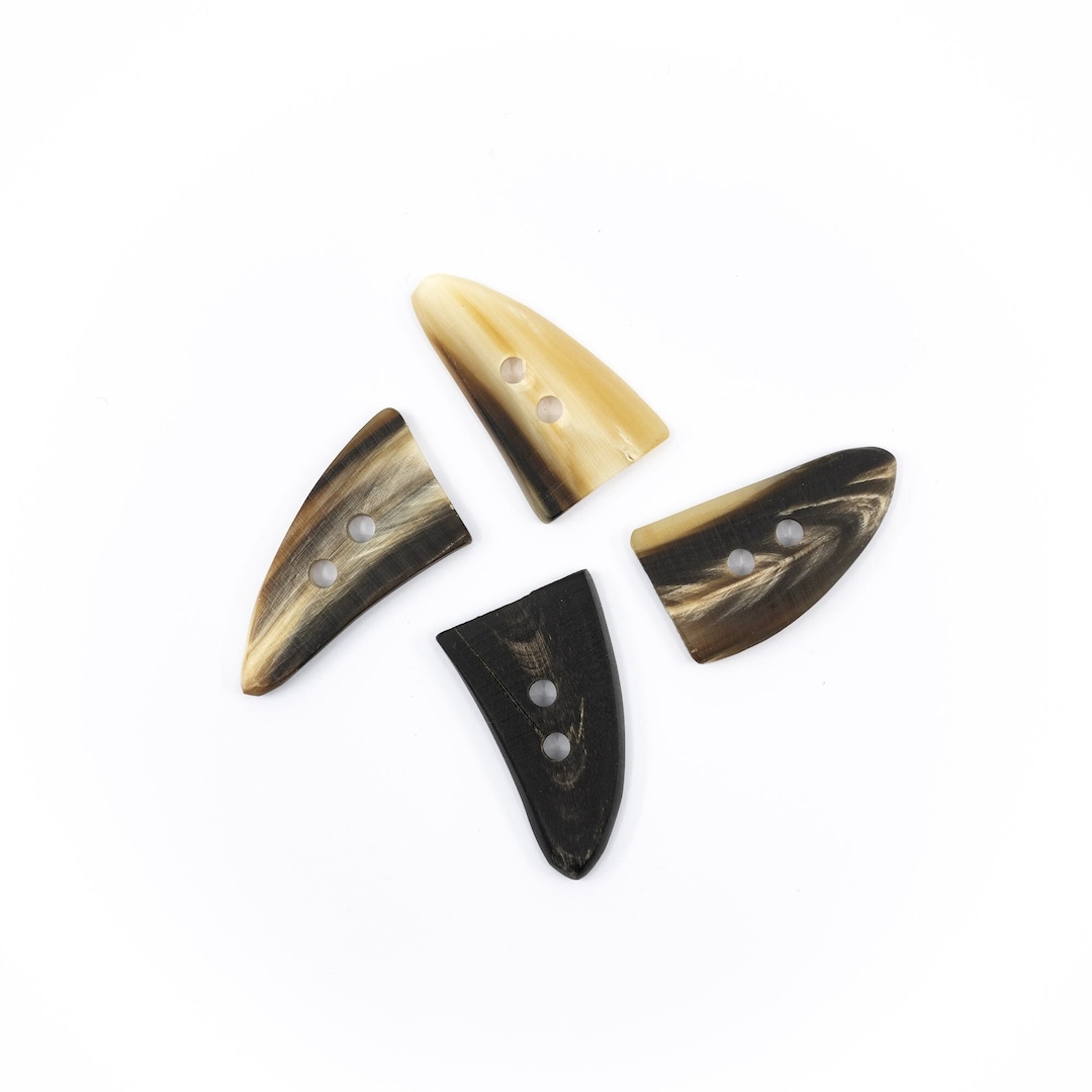 40 Mm. / 16 Inch Horn Toggle Buttons Black Brown and Beige - Etsy