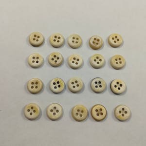 20 Pcs. Natural Real Horn Buttons 4 Hole 11 Mm/0.43 Inches/17 - Etsy