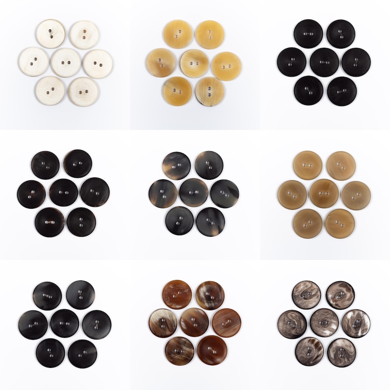 Natural Ox Horn Buttons | Handmade Horn Button | Craft and Knitting ...