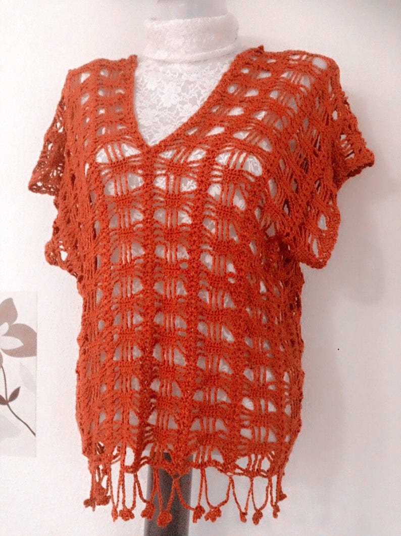 Easy Pattern Crochet Adult Top Women Easy Crochet Top Women Crochet Vest Beginner Crochet