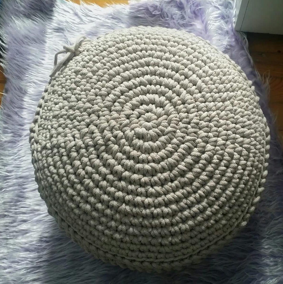 Crochet Floor Pouffe, Ottoman Pouf DIY Pattern, Crochet Pouf Pattern ...