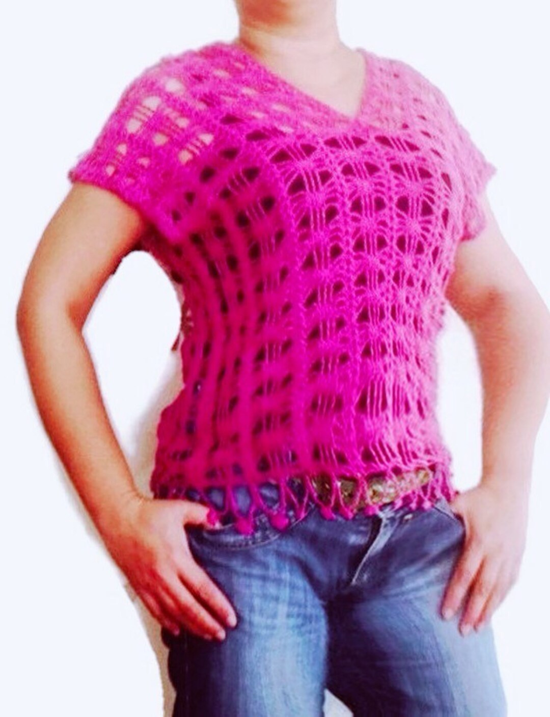 Easy Pattern Crochet Adult Top Women Easy Crochet Top Women Crochet Vest Beginner Crochet