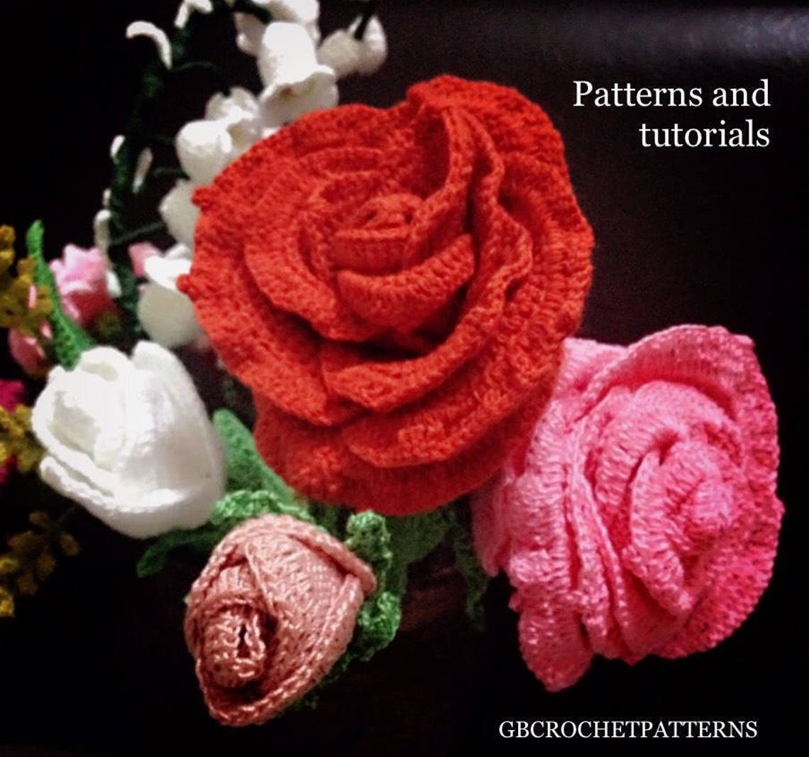 Full Bloom Tea Crochet Rose Pattern Crochet Flower Pattern - Etsy