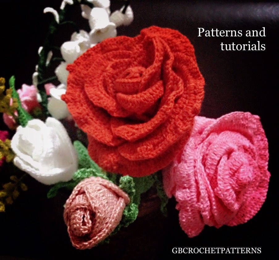 Full Bloom Tea Crochet Rose Pattern Crochet Flower Pattern - Etsy