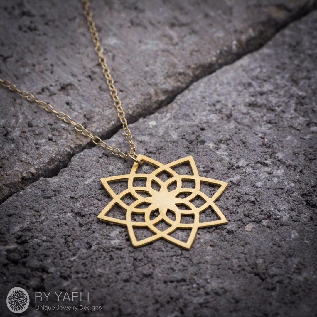 Sacred Necklace, Gold Sacred Geometry Celtic Jewelry Flower of Life - Etsy
