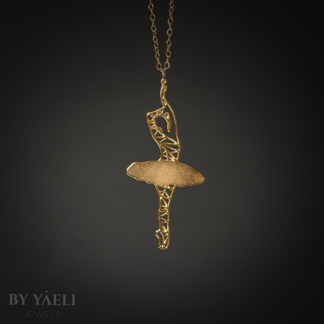 Ballerina Necklace Tutu Necklace Gold Dancer Gift Dancer Jewelry Ballet ...