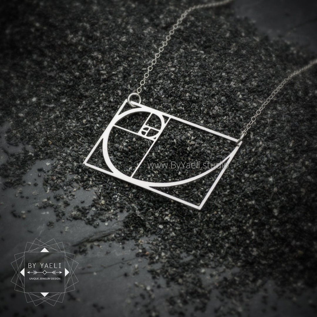 Fibonacci Necklace Silver Ratio Pendant Triangle Necklace Silver ...