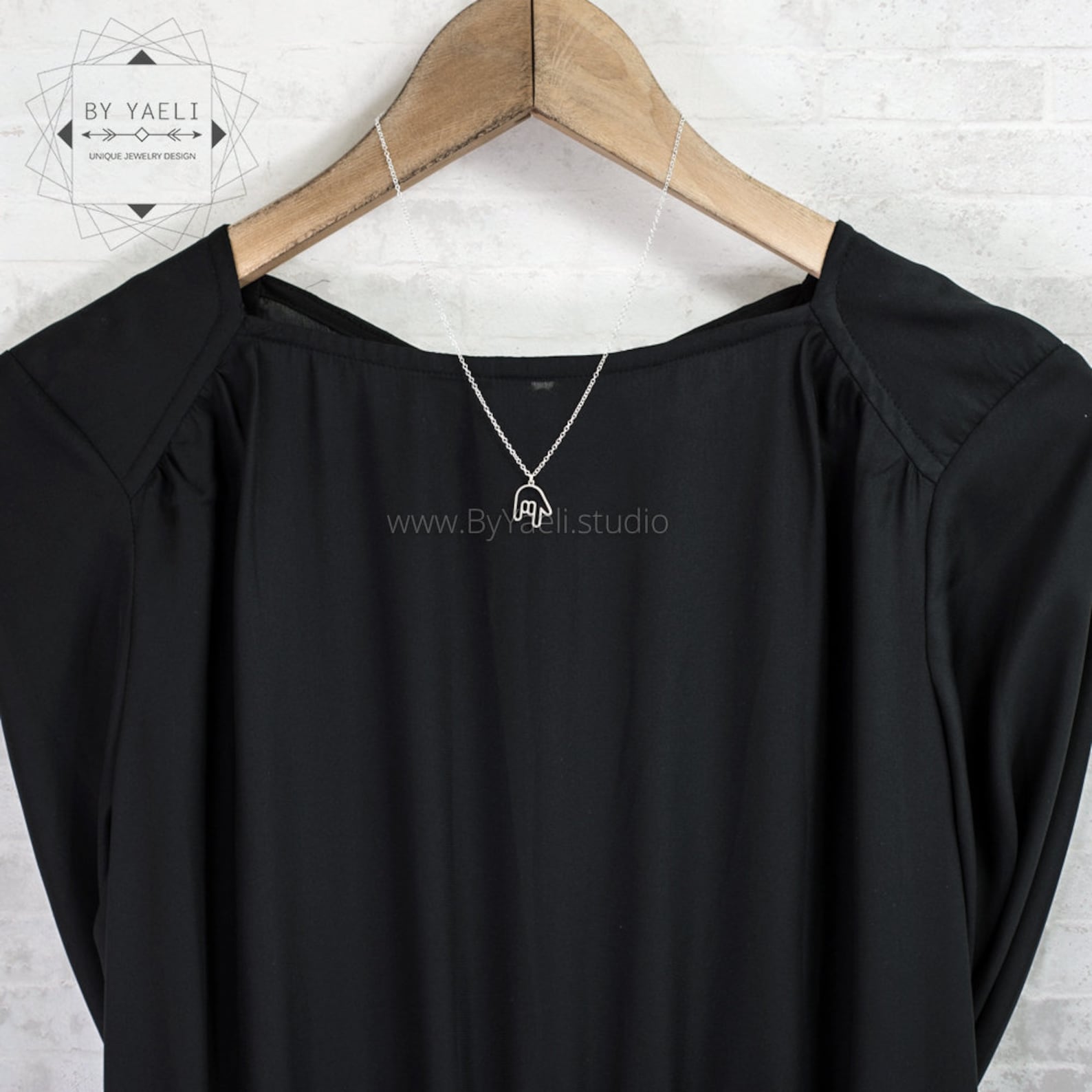 ASL Necklace Silver Sign Language I Love You Sign Language | Etsy