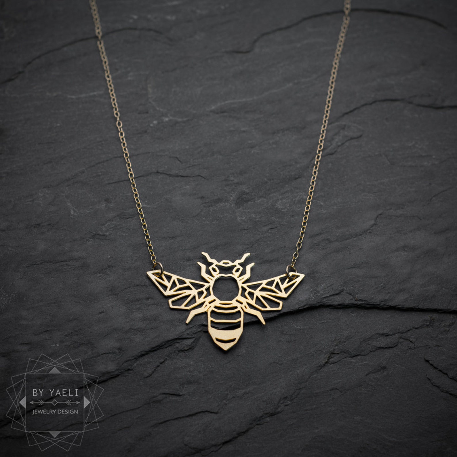 Bee Necklace Insect Jewelry Gold Honey Bee Jewelry Gold | Etsy