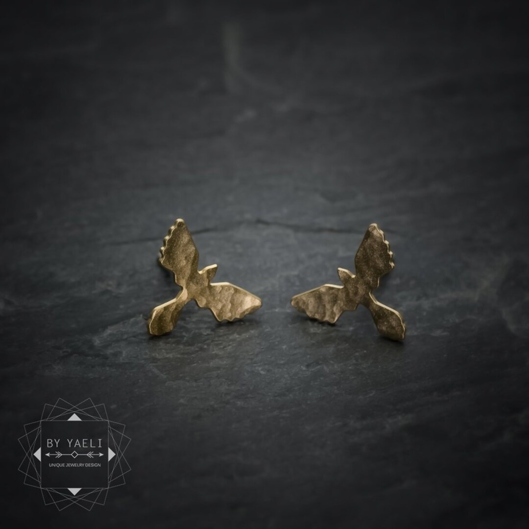 Phoenix Earrings Tiny Phoenix Stud Earrings Gold Phoenix Post Bird ...
