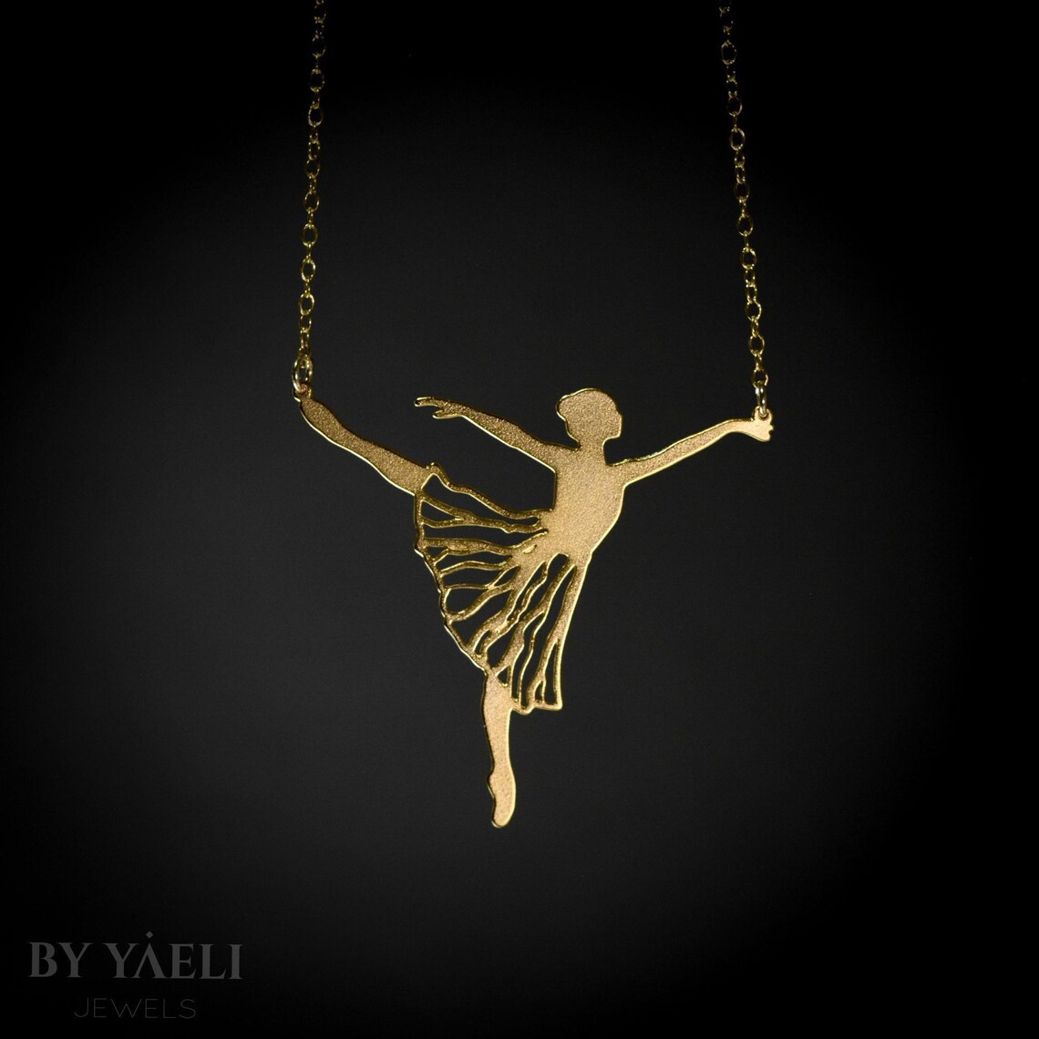 Ballerina Necklace Ballet Dancing Necklace Gold Dancer Jewelry Ballet ...