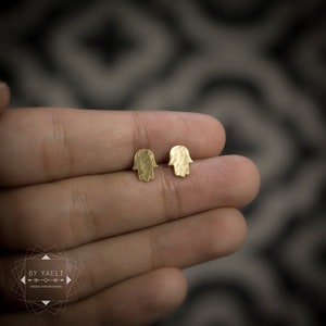 Hamsa Earrings Tiny Hamsa Stud Earrings Gold Hamsa Post Earrings - Etsy