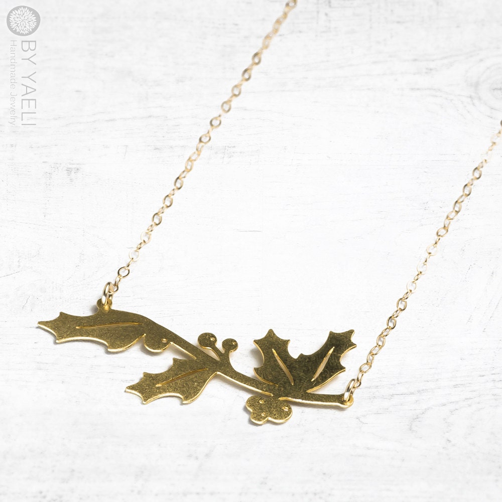 Leaves Necklace Gold Leaf Branch Necklace Nature Necklace | Etsy