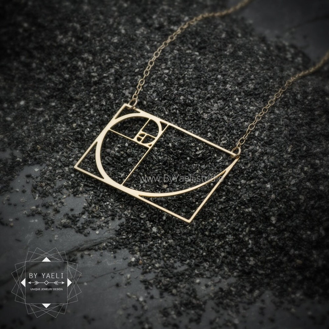 Fibonacci Necklace Golden Ratio Necklace Gold Science Jewelry Golden ...