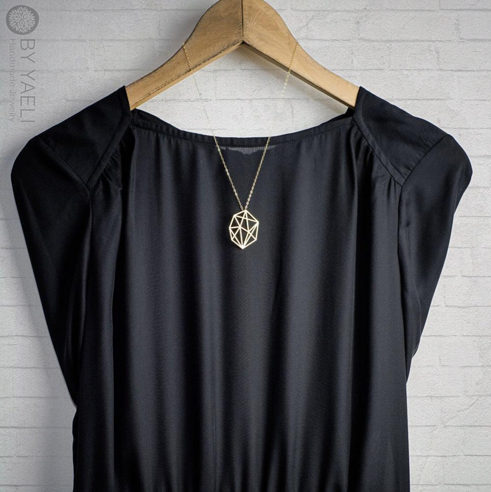 Geometric Necklace Gold Diamond Shape Necklace Minimalist Necklace Gift ...