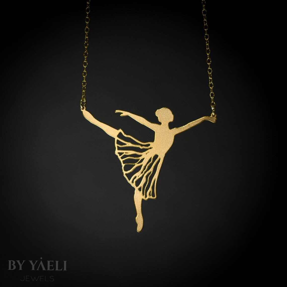 Ballerina Necklace Ballet Dancing Necklace Gold Dancer Jewelry Ballet ...