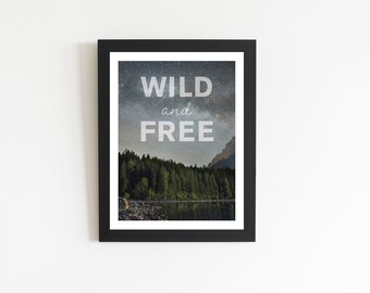 Wild and Free Floral Wreath Art Print 8x10 - Etsy