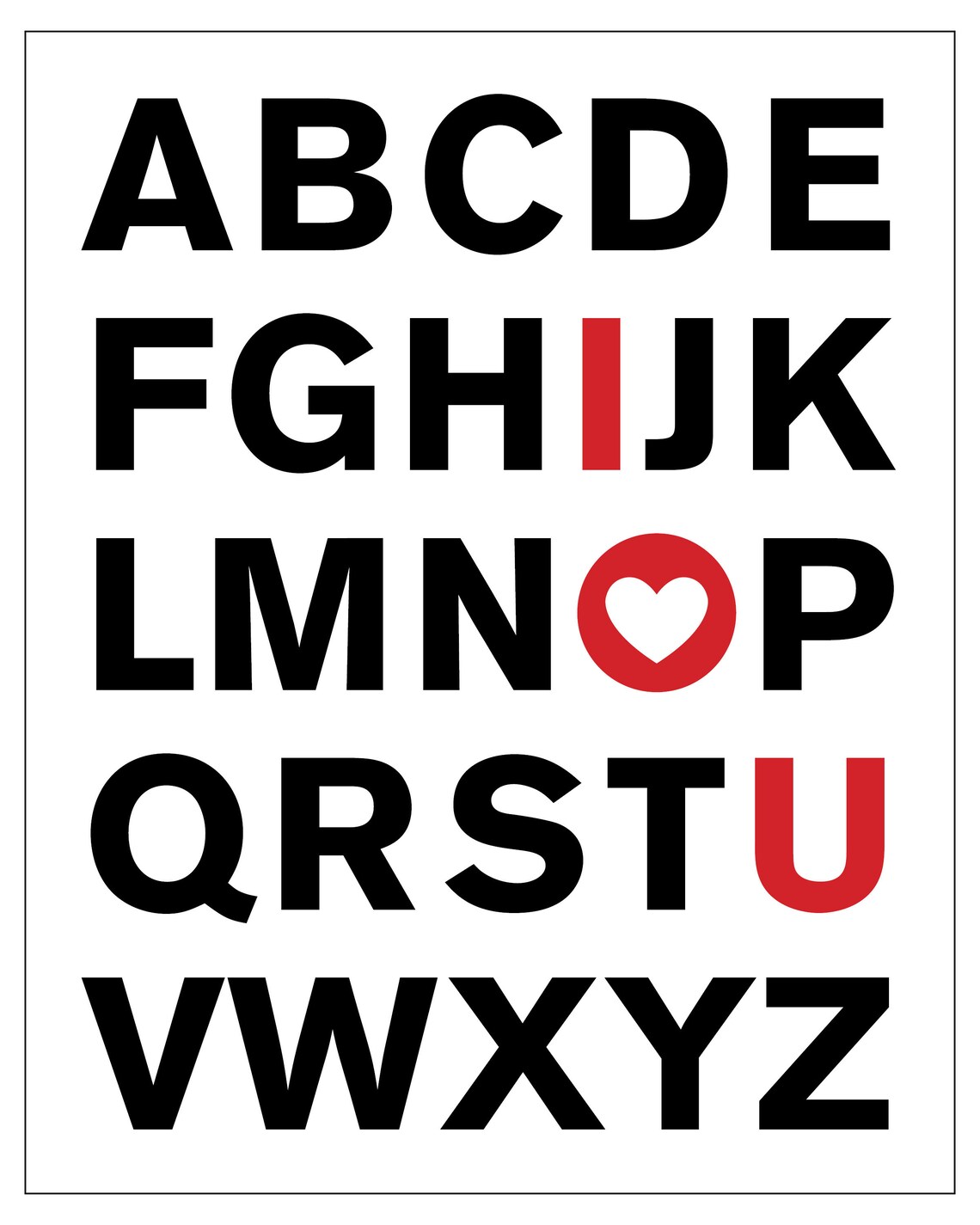 ABC I Love You Alphabet 8 X 10 Art Print Typography - Etsy
