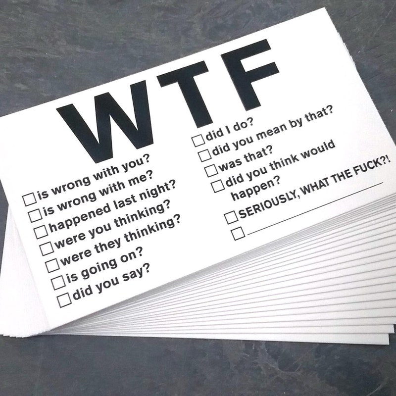 Wtf Card - Etsy